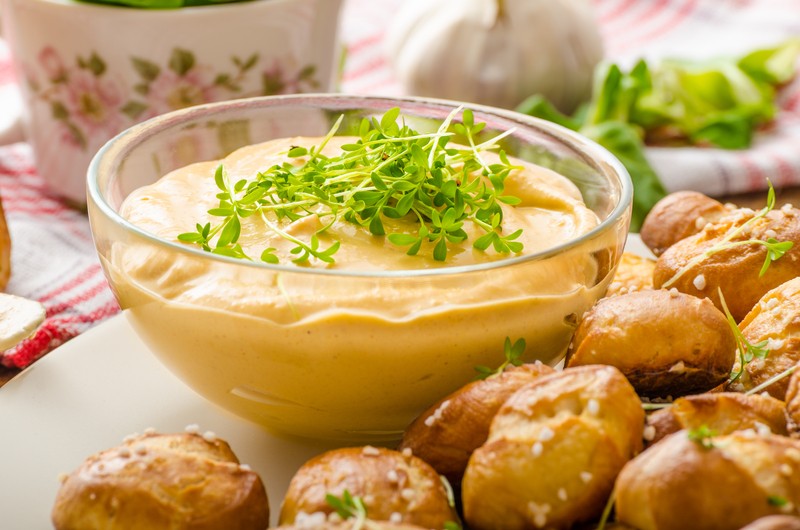 The Ultimate Super Bowl Snack: Creamy Cheese Dip With Home Made Salty ...